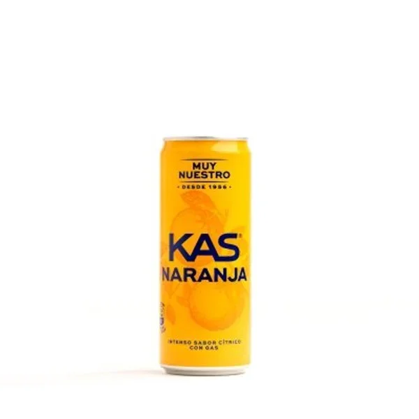 Refresco de naranja zero azúcares Kas lata 33 cl