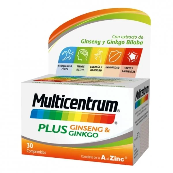 Multivitamínico y multimineral con ginseng y ginkgo en comprimidos Plus ...