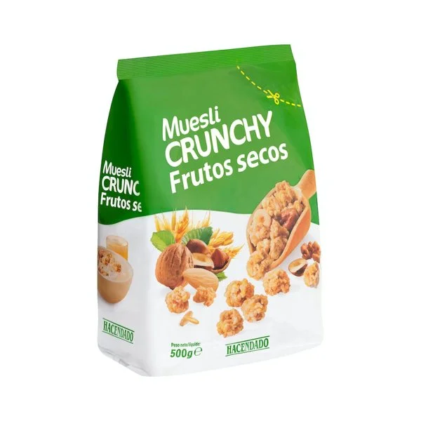 Muesli Crunchy Hacendado con frutos secos en Mercadona - Precio ...