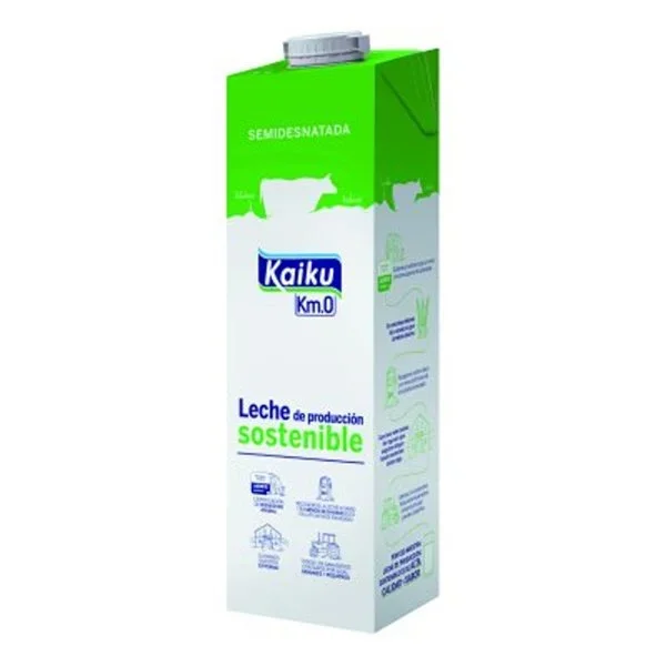 Leche semidesnatada KAIKU, brik 1 litro