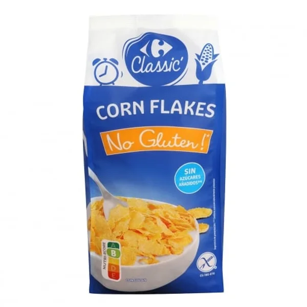 Cereales corn flakes Carrefour Classic sin gluten y sin azúcar añadido ...