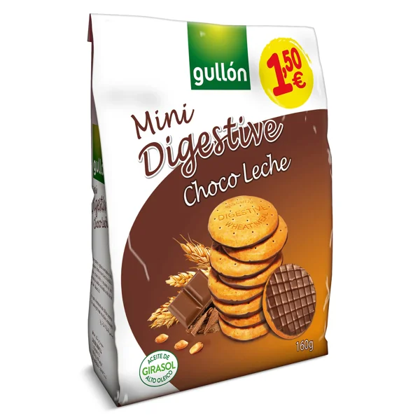 Mini galletas digestive de chocolate con leche Gullón bolsa 160 g en ...