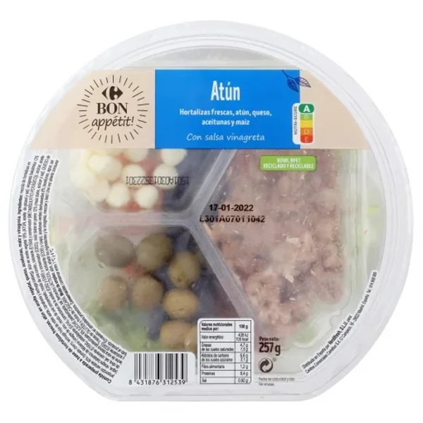 Ensalada de atún con salsa vinagreta Carrefour Bon Appétit 257 g en ...