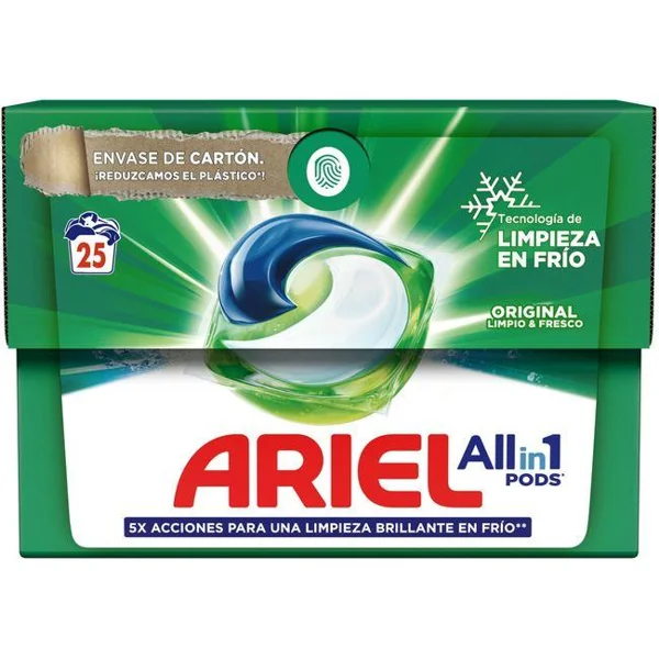 Detergente en cápsulas Original ARIEL, caja 25 dosis - Precio ...