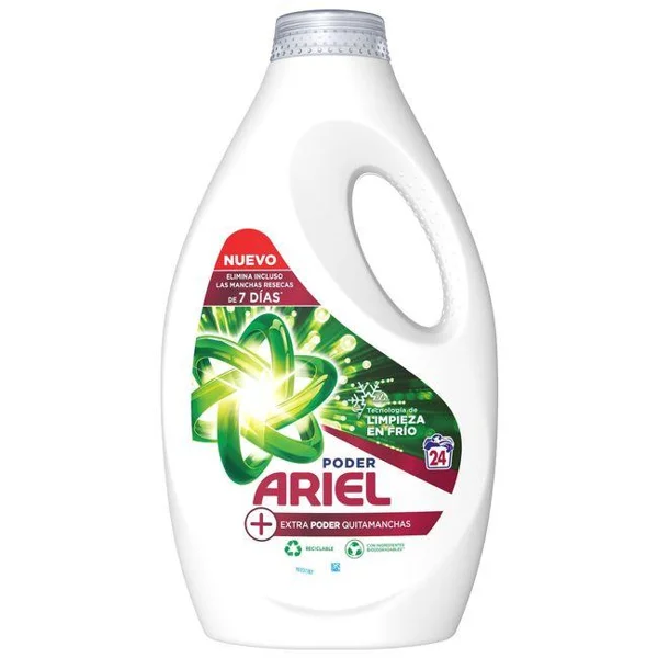 Detergent líquido ARIEL EXTRA PODER OXI, garrafa 24 dosis - Precio ...