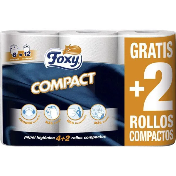 Papel higiénico compact FOXY, paquete 6 rollos en Caprabo - Precio ...