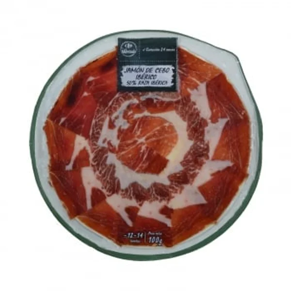 Jamón de Cebo Ibérico 50% Raza Ibérica en lonchas Carrefour El Mercado ...