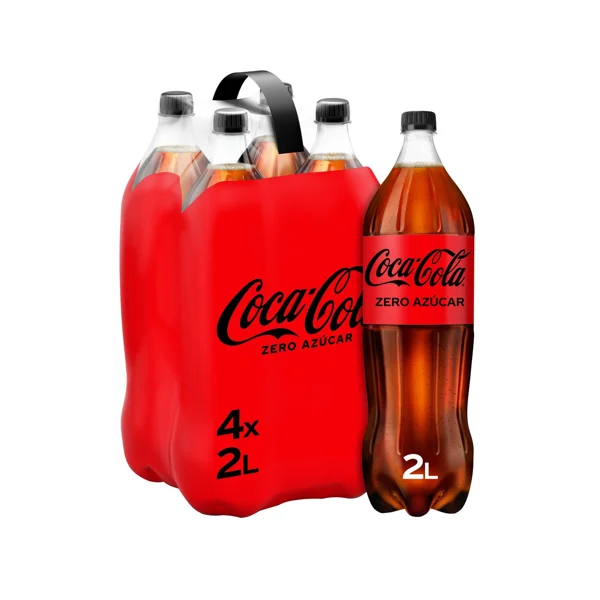 COCA COLA ZERO Refresco de cola Zero azúcar pack 4 botellas de 2 l. en ...