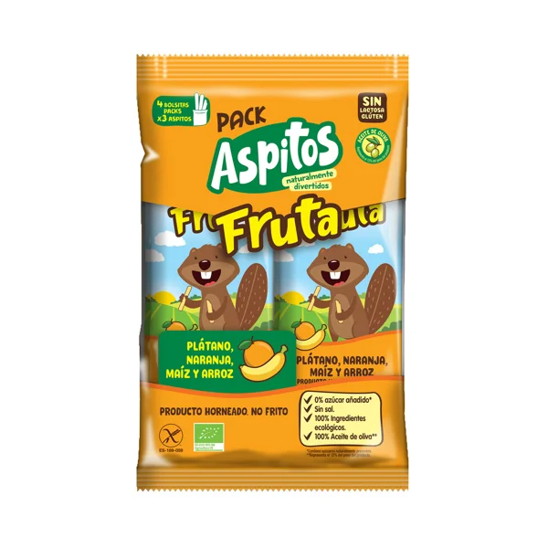 ASPITOS Snakcs infantiles ecológicos, horneados, de plátano, naranja ...
