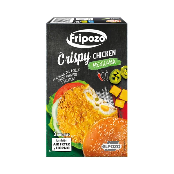 FRIPOZO Pechuga de pollo empanada estilo mexicana con queso fundido y ...