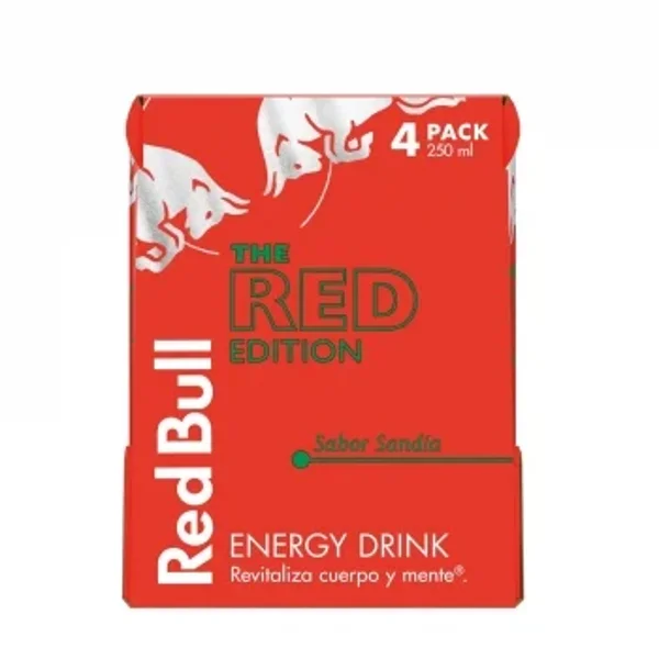 Red Bull Bebida Energética Red Edition sabor sandia pack 4 latas 25 cl ...