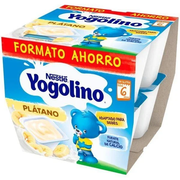 Postre lácteo de plátano desde 6 meses Nestlé Yogolino sin gluten pack ...