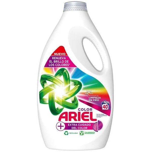 Detergente líquido +Extra Cuidado del Color Ariel 40 lavados. en Carrefour